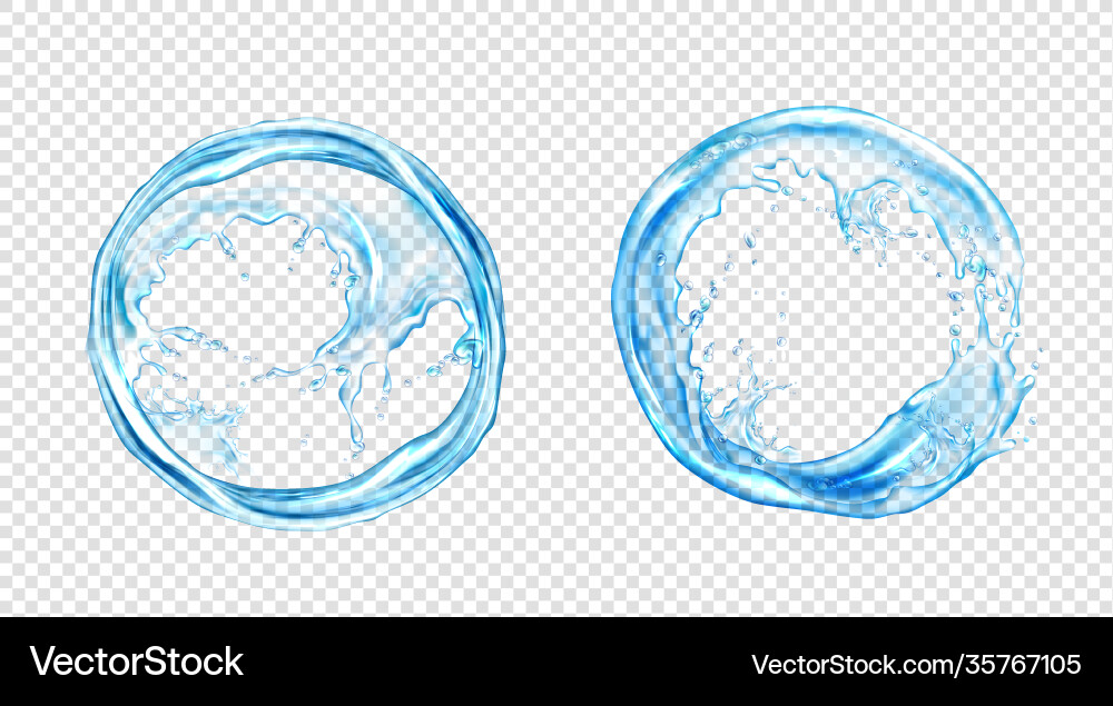 Circle water splash liquid aqua frame round shape Vector Image