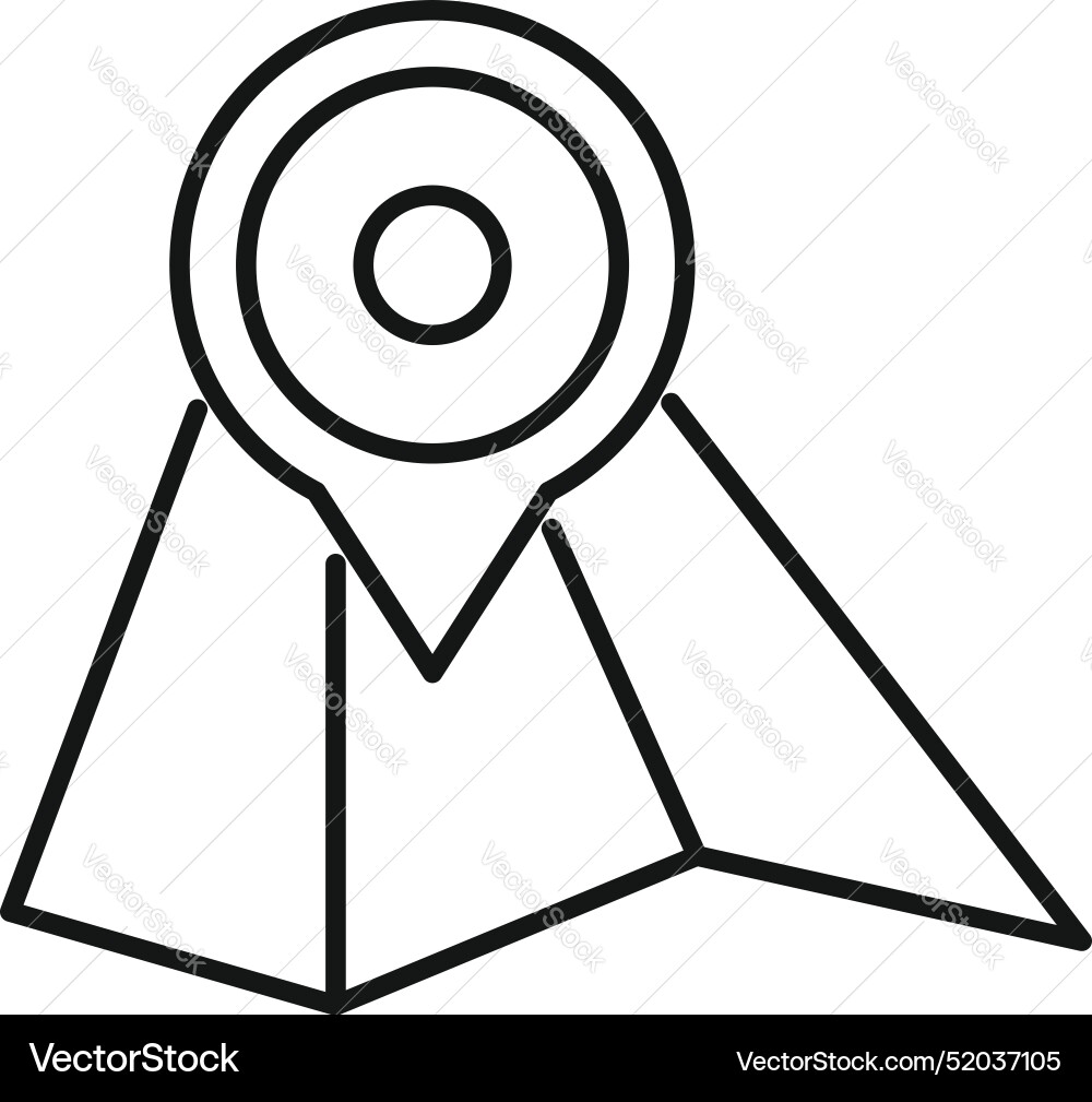 Location pin pointing on folded paper map Vector Image