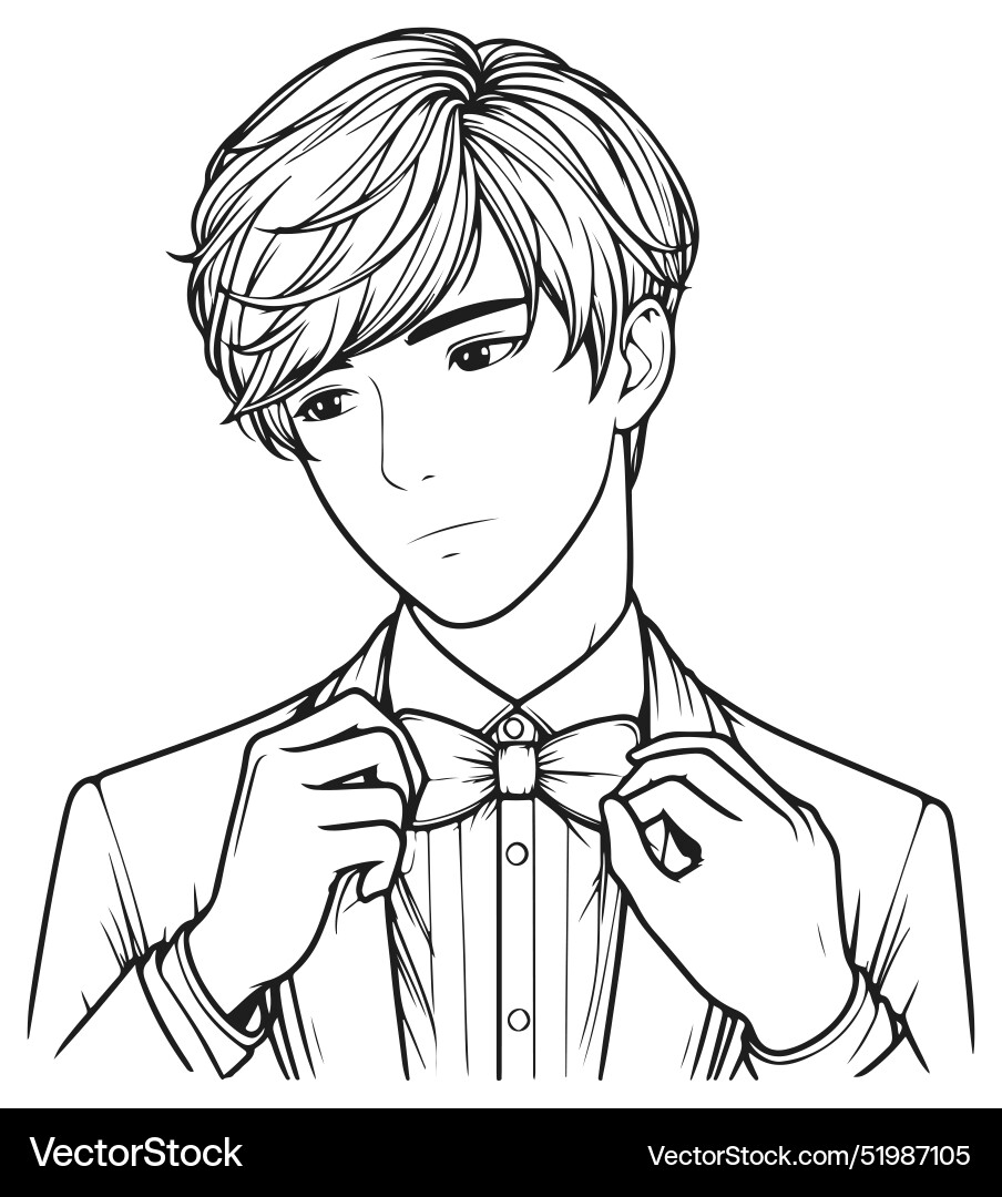 Man boy and husband line art drawing design Vector Image