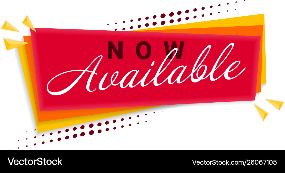 Red sign available now Royalty Free Vector Image