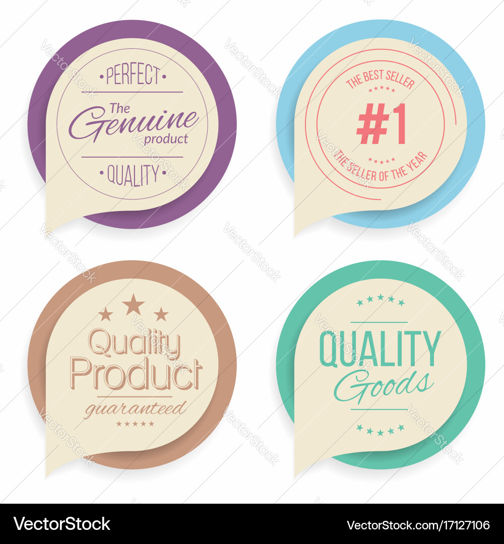 Badges and labels collection quality assurance Vector Image