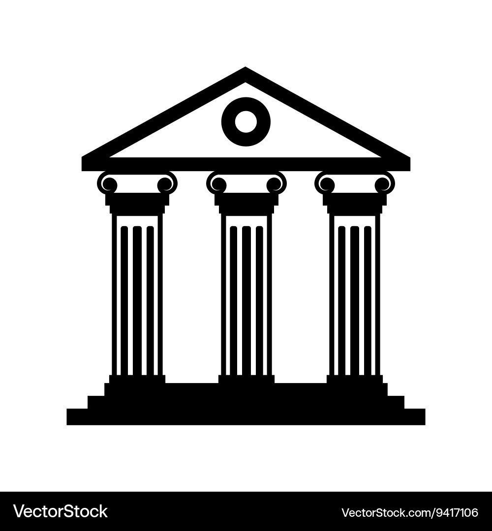 Black historical building icon Royalty Free Vector Image