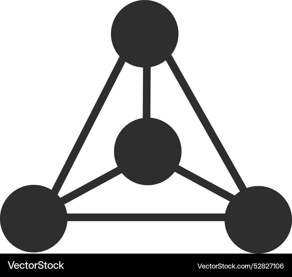 Chemical structure icon black scientific symbol Vector Image