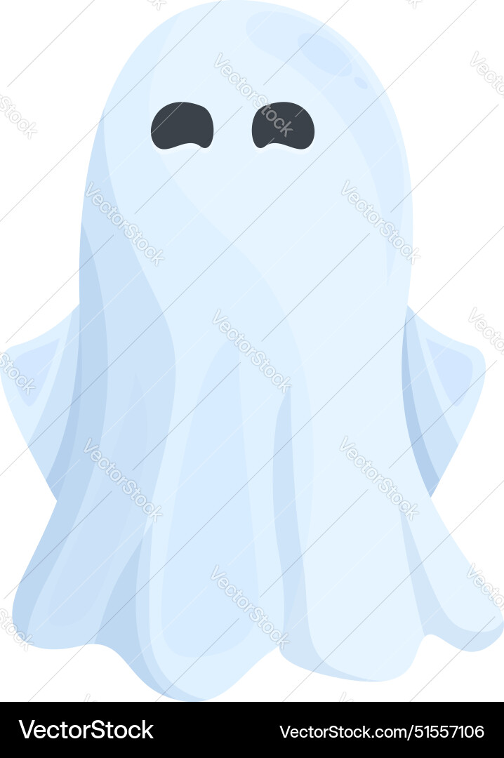 Cute cartoon ghost floating and looking around Vector Image
