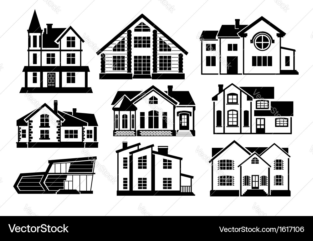 Home icons Royalty Free Vector Image - VectorStock
