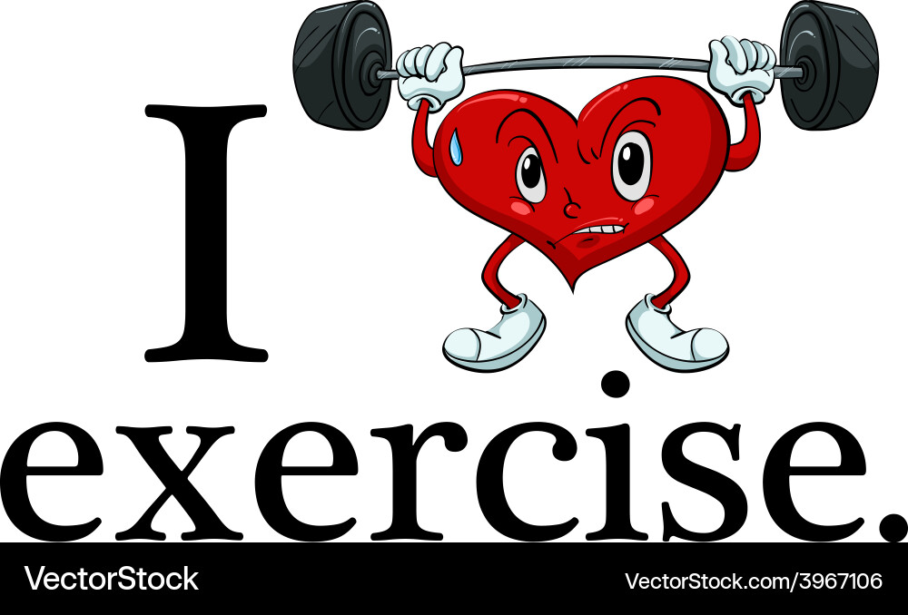 I love exercise Royalty Free Vector Image - VectorStock