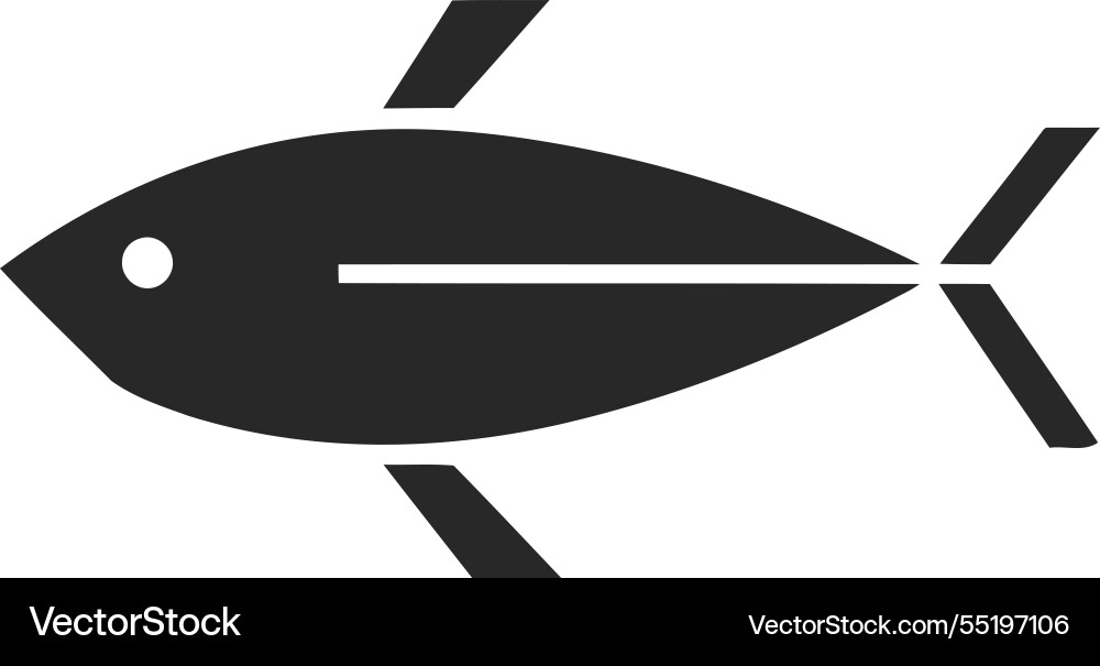 Simple minimal fish icon Royalty Free Vector Image