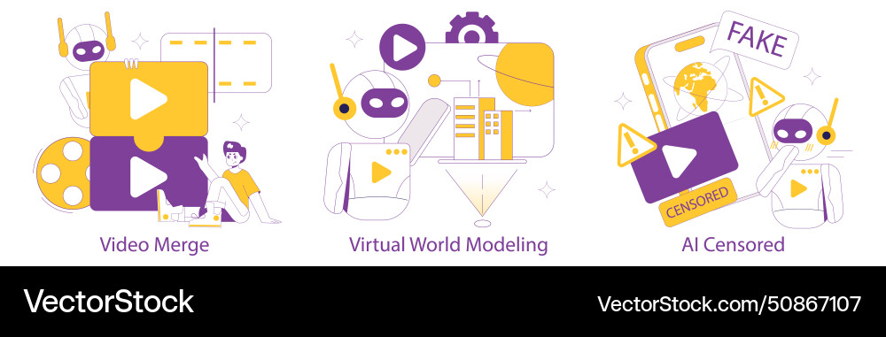 Digital media set Royalty Free Vector Image - VectorStock