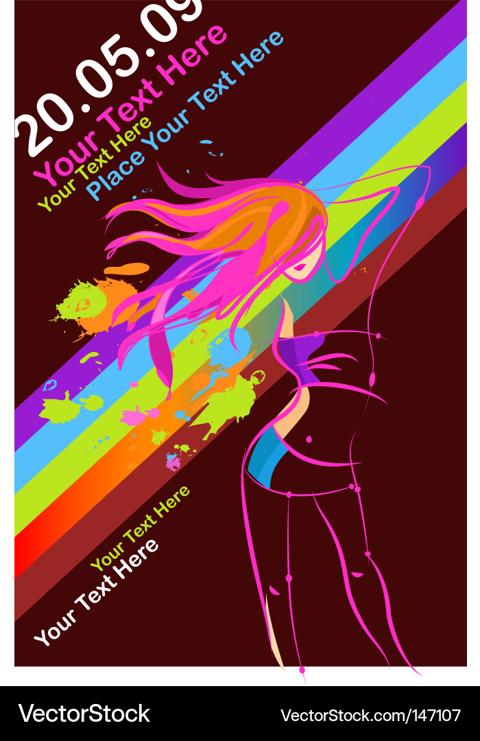 Disco Party Poster Vorlage Lizenzfreies Vektorbild