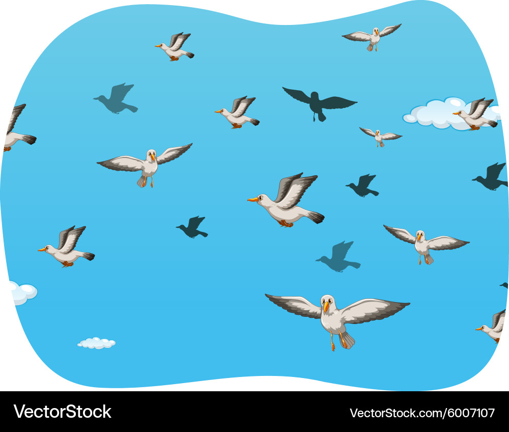 Group of seagull flying Royalty Free Vector Image