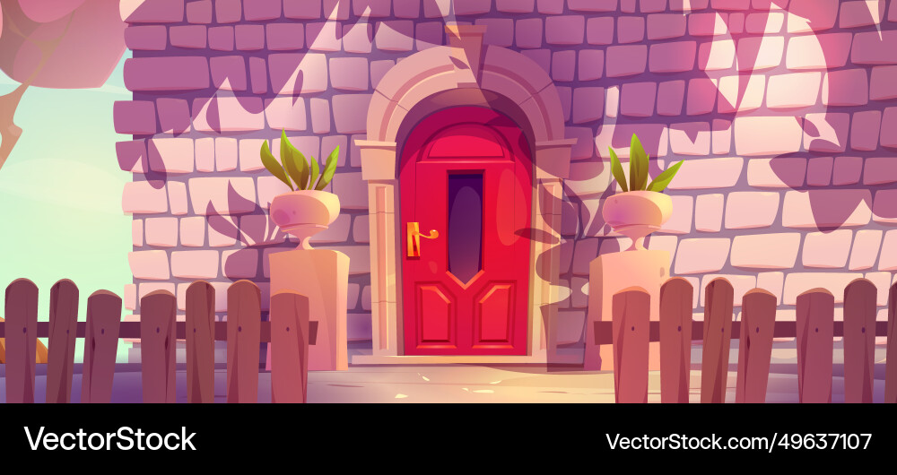 House front door and wall exterior background Vector Image