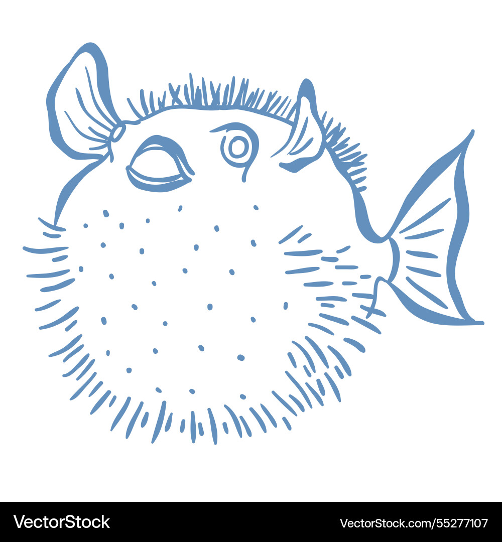 Line art of fish Royalty Free Vector Image - VectorStock