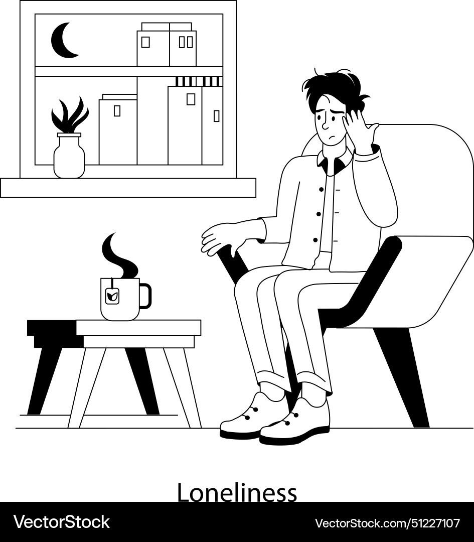 Loneliness Royalty Free Vector Image - VectorStock