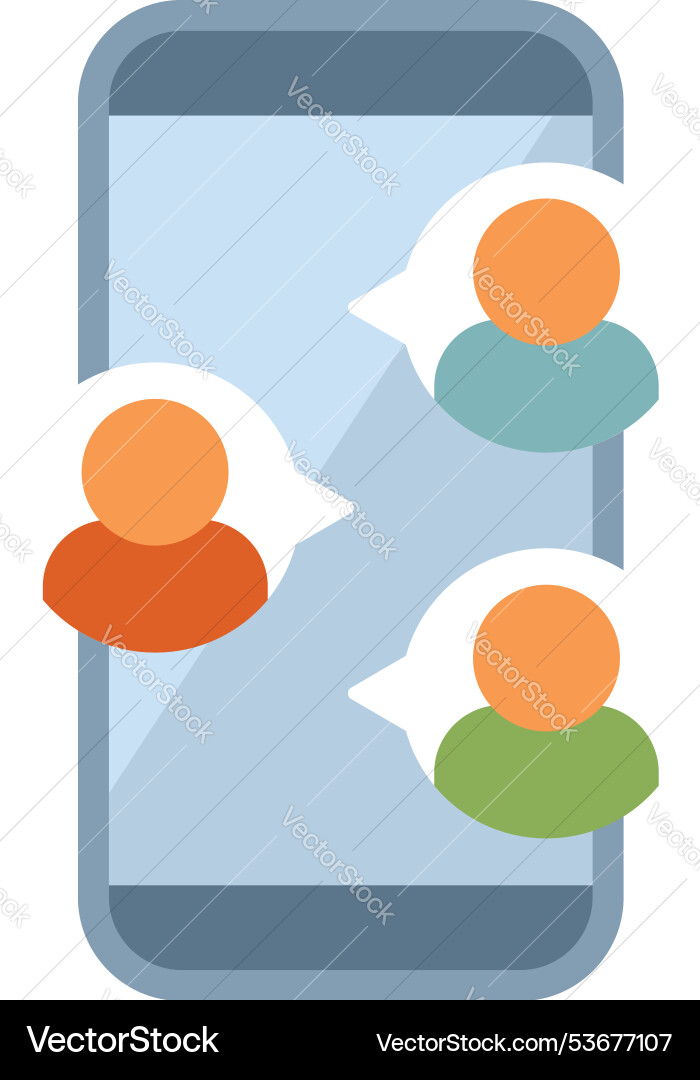 People chatting online using a social media mobile