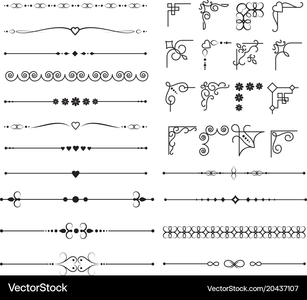 Victorian Swirl Border Elements – Royalty-Free Vector | VectorStock