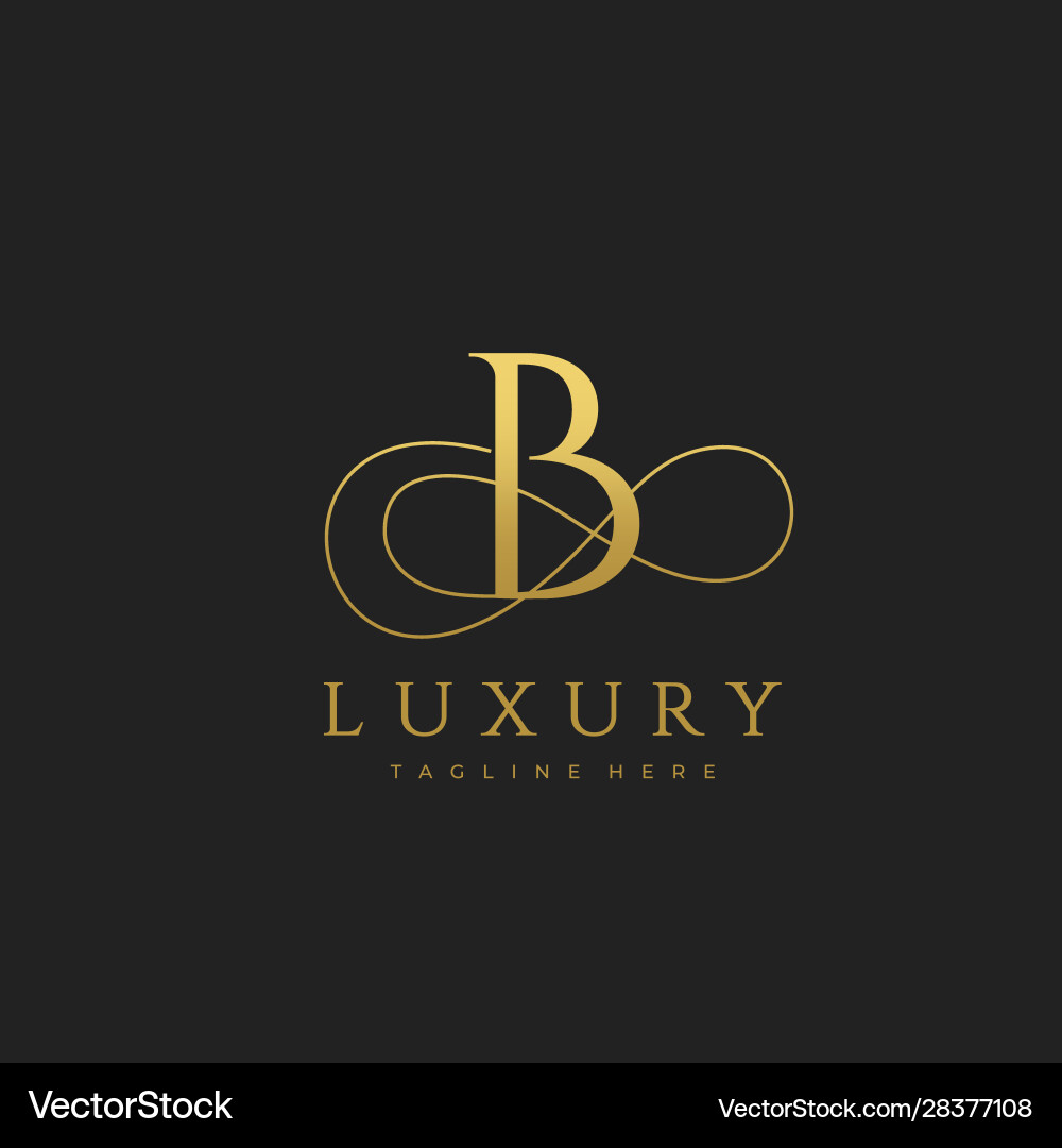 B luxury letter logo design Royalty Free Vector Image