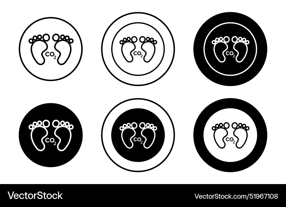 Carbon footprint simple icon collection set Vector Image