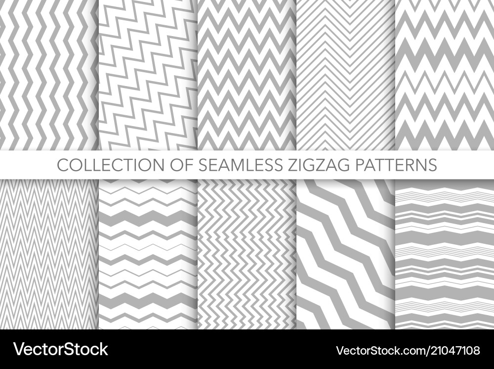 Collection of seamless zigzag patterns Royalty Free Vector