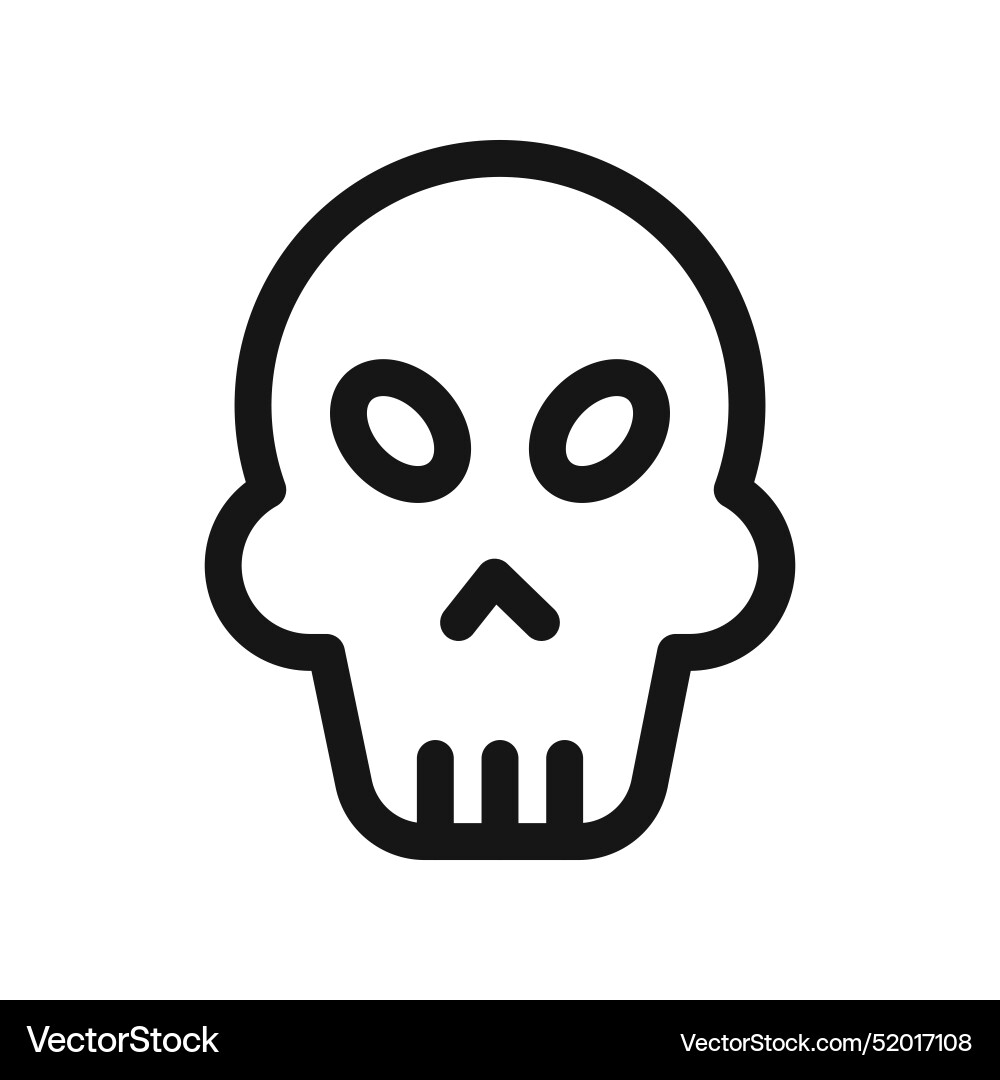 Evil skull icon black line art Royalty Free Vector Image