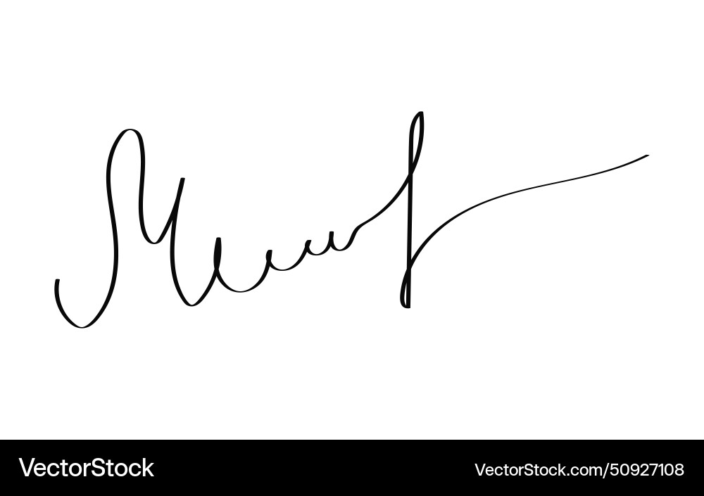 Fictitious hand drawn autographs with letter m Vector Image