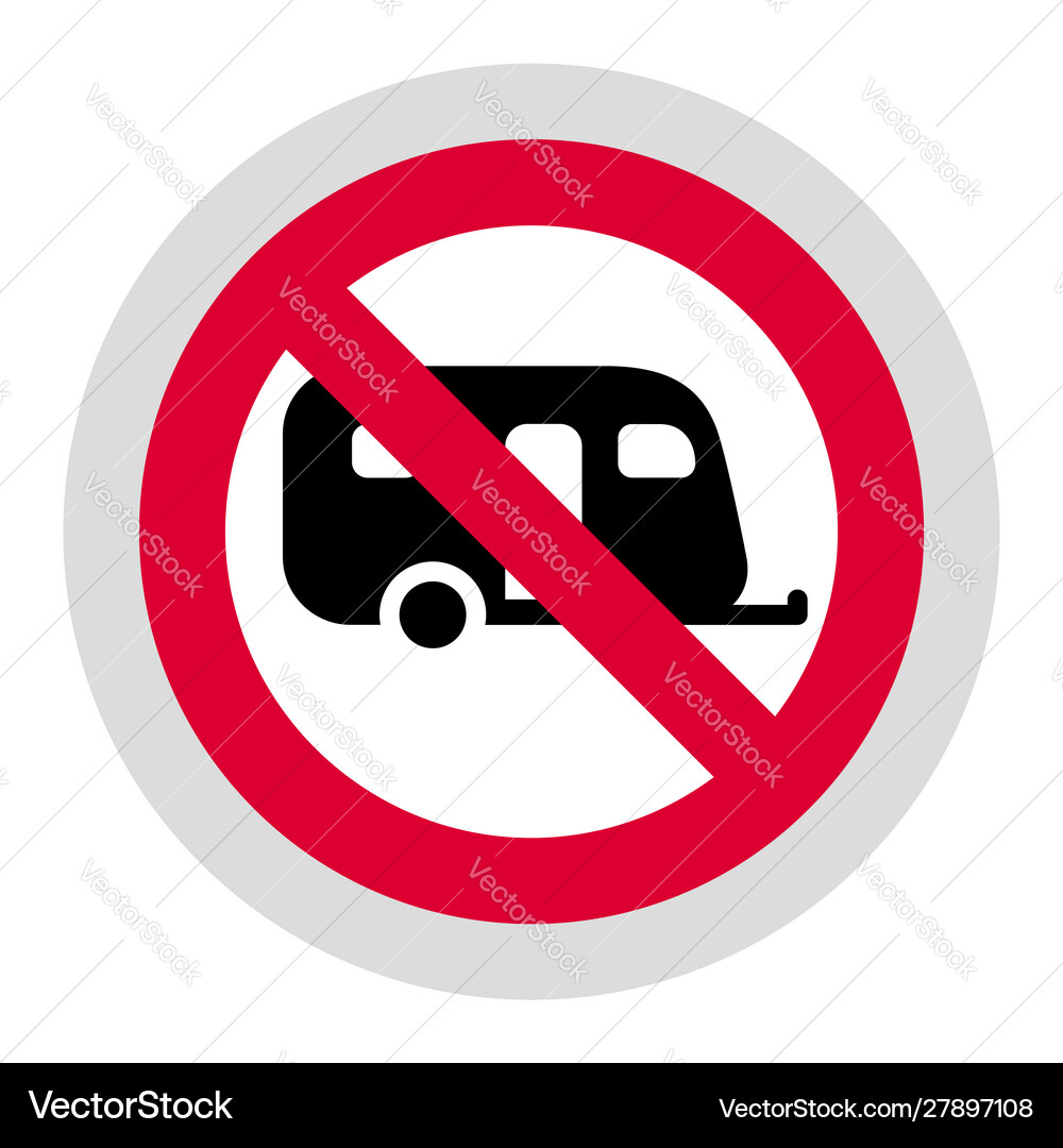 Forbidden sign modern round sticker Royalty Free Vector