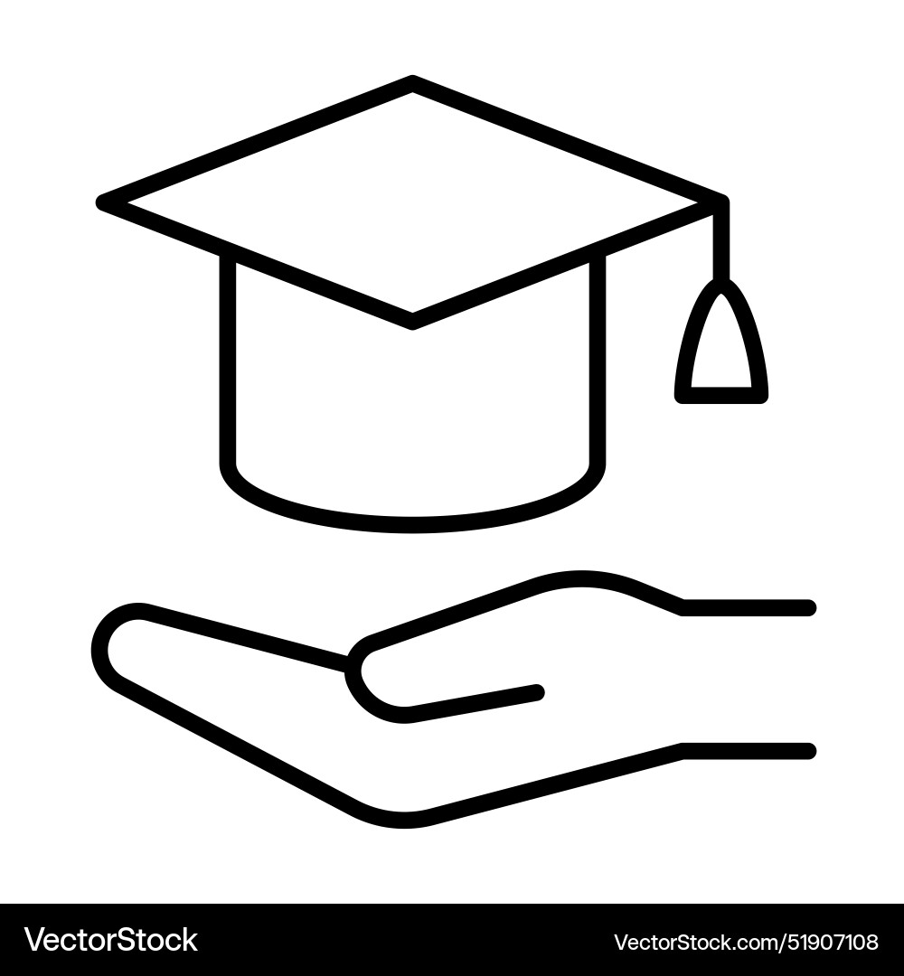 Graduation icon in thin line style graphic design Vector Image