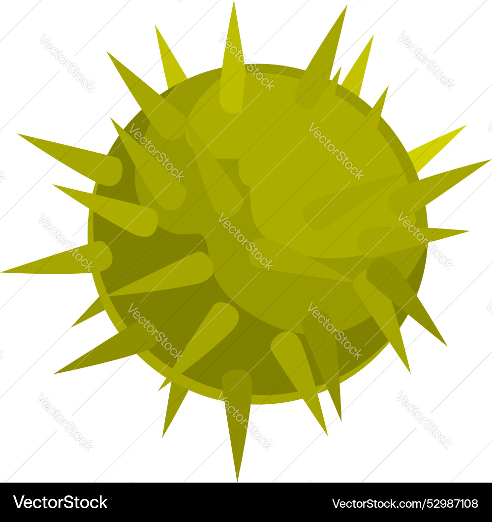 Green spiky virus rendering showing dangerous Vector Image