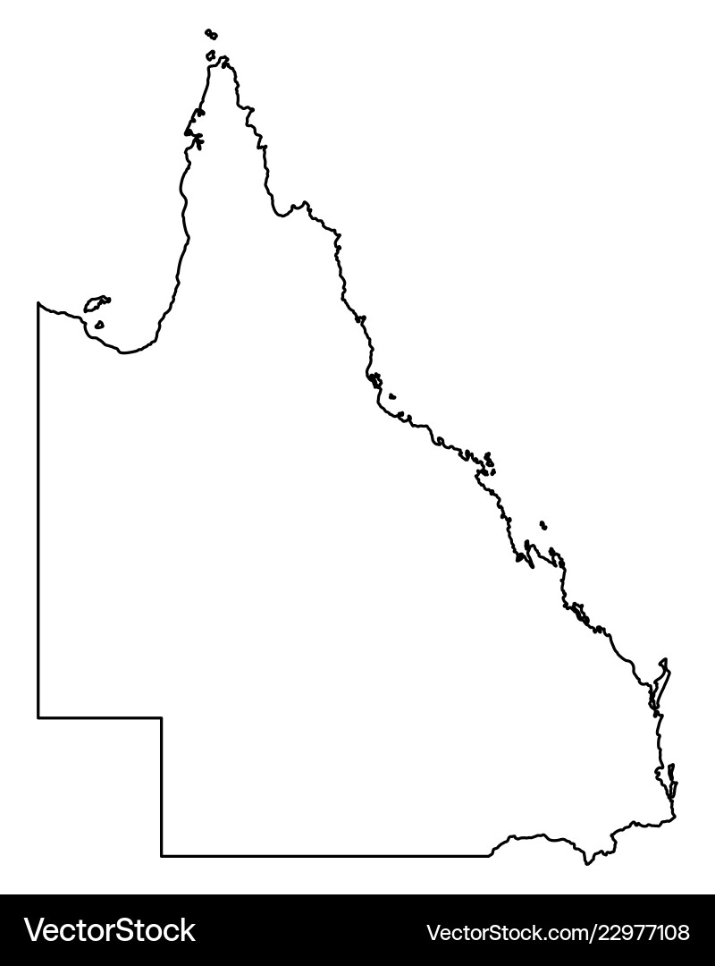 Map of queensland Royalty Free Vector Image - VectorStock