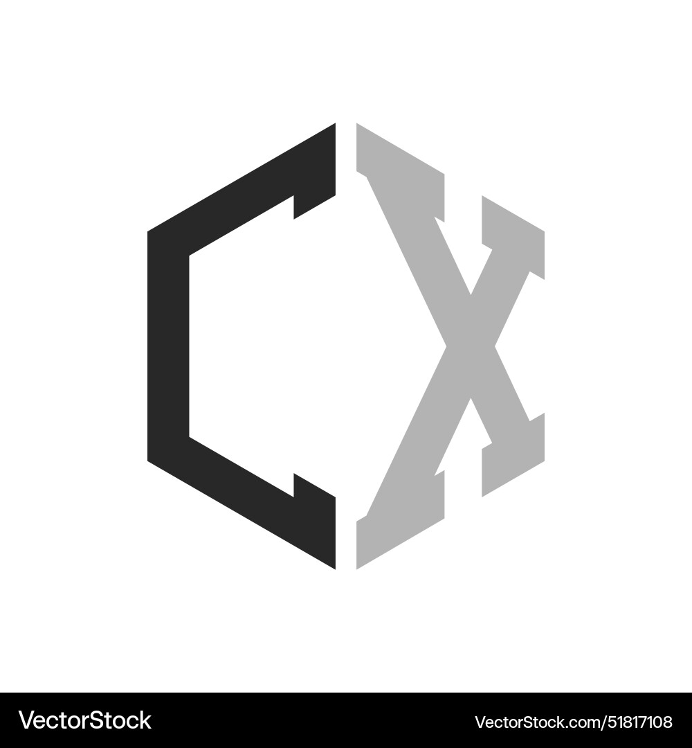 Modern unique hexagon letter cx logo design Vector Image