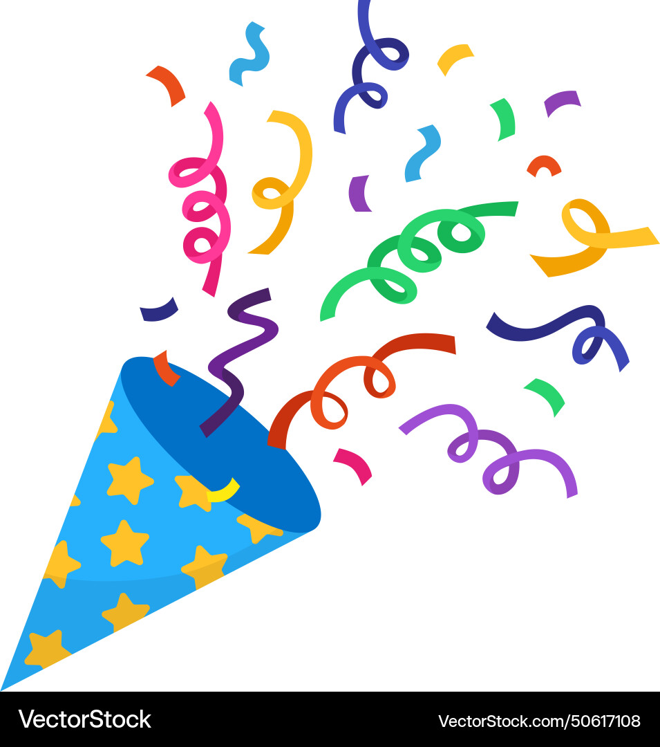 Party popper explosion festive hat with colorful Vector Image