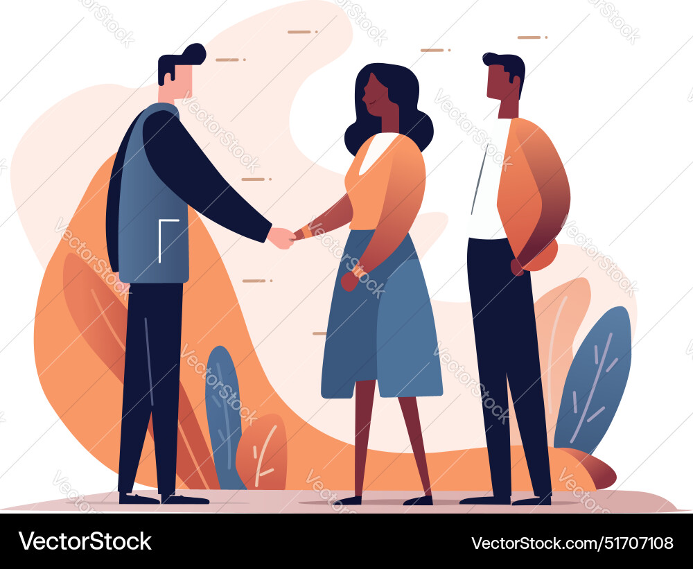 People handshake flat Royalty Free Vector Image