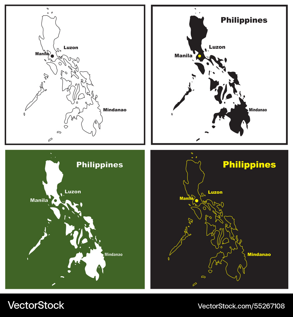 Philippines map design Royalty Free Vector Image