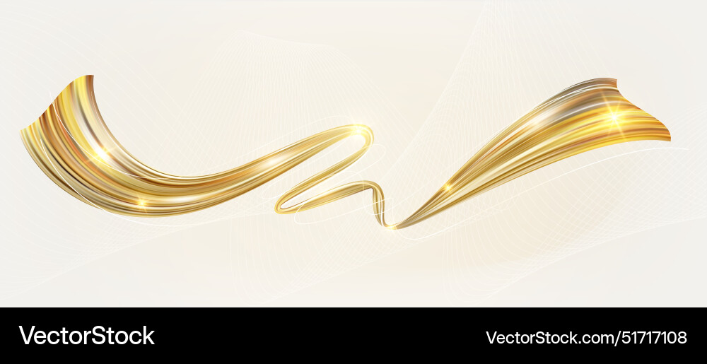 Realistic abstract gold ribbon yellow metallic Vector Image