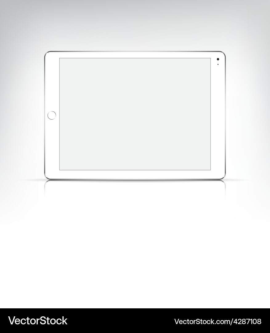 Realistic white tablet pc Royalty Free Vector Image