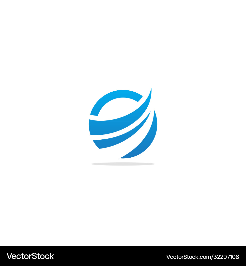 Round abstract curve logo – Free Vector | VectorStock