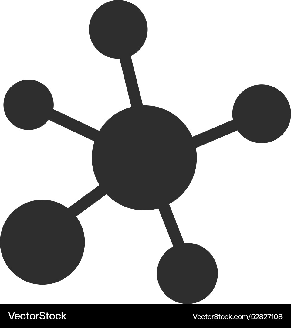Science symbol chemical connections black Vector Image