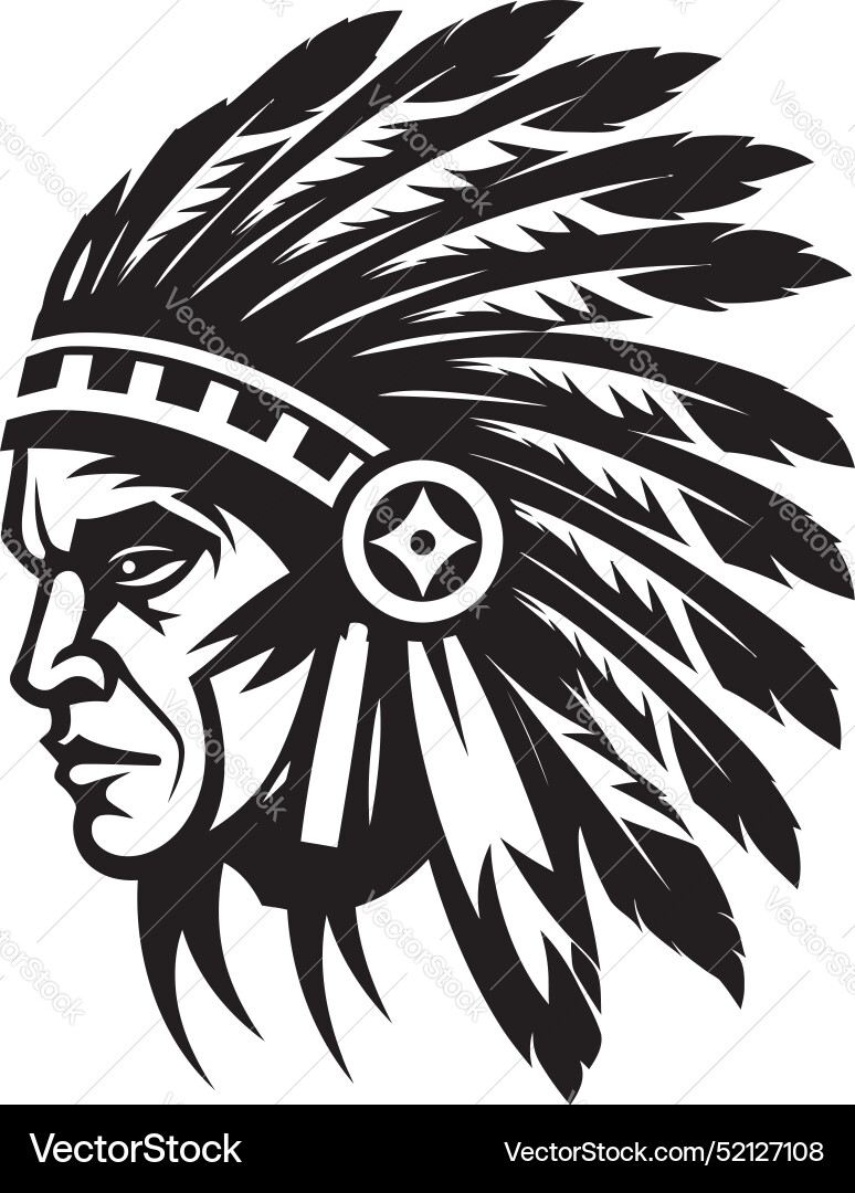 Silent majesty apache logo symbolic tribal Vector Image