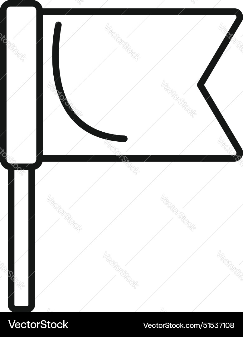 Waving flag line icon simple design Royalty Free Vector