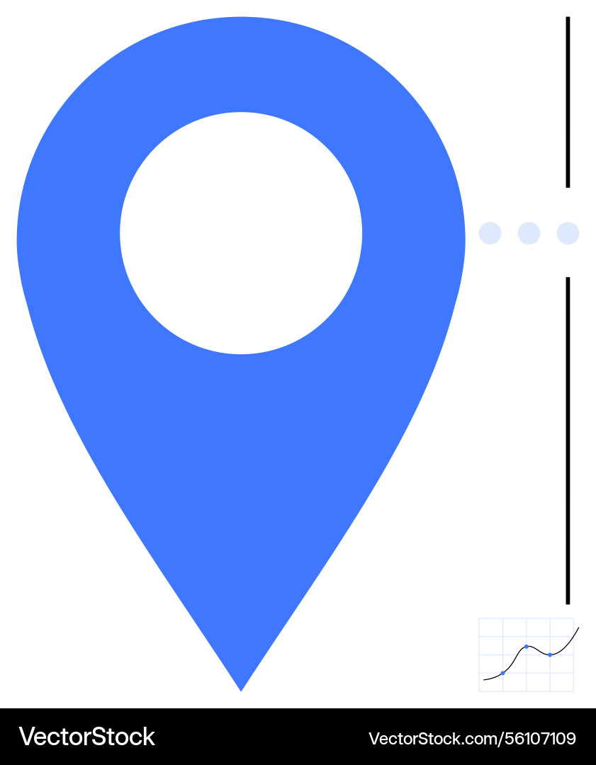 Blue location pin with data points and growth Vector Image