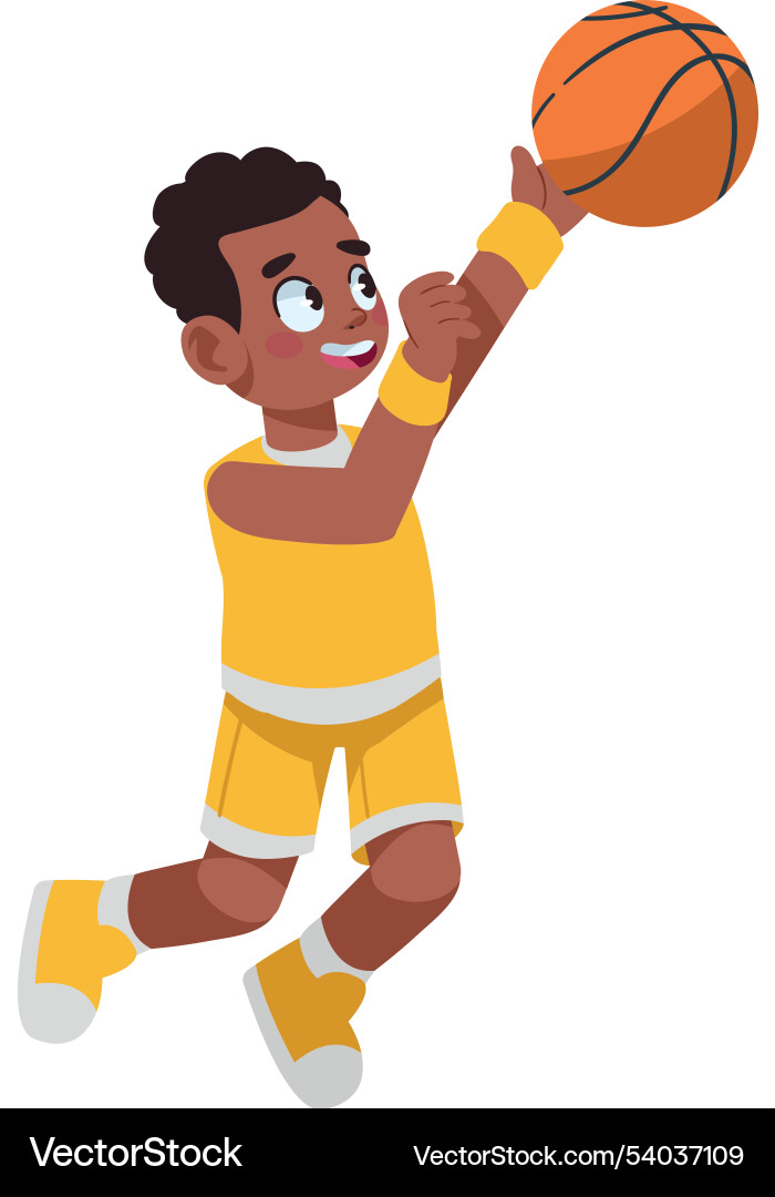 Boy practicing basketball Royalty Free Vector Image