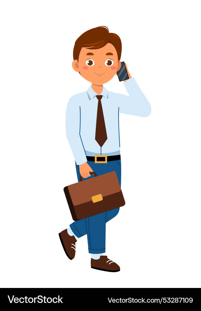 Business man with phone young guy in suit Vector Image