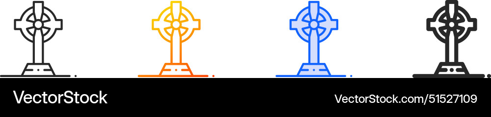 Cross iconthin linear gradient blue stroke Vector Image