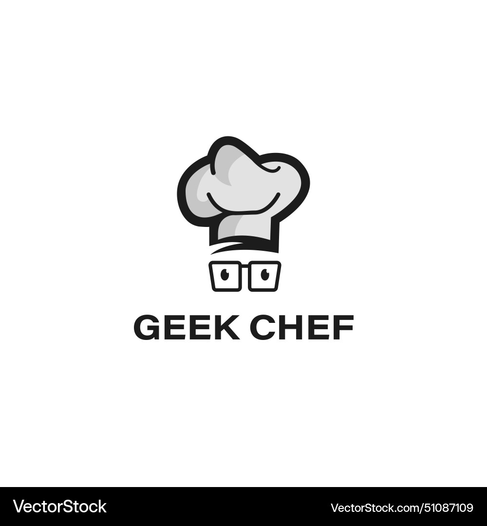 Geek chef logo symbol design Royalty Free Vector Image
