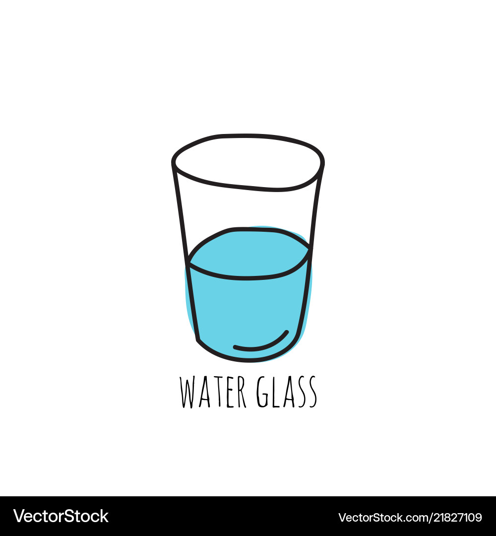 Glass cup with water Royalty Free Vector Image