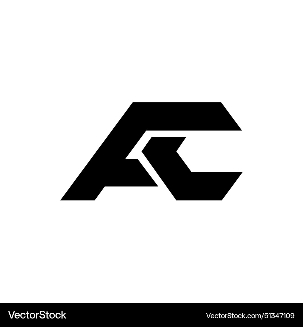 Letter fc modern typography black monogram Vector Image