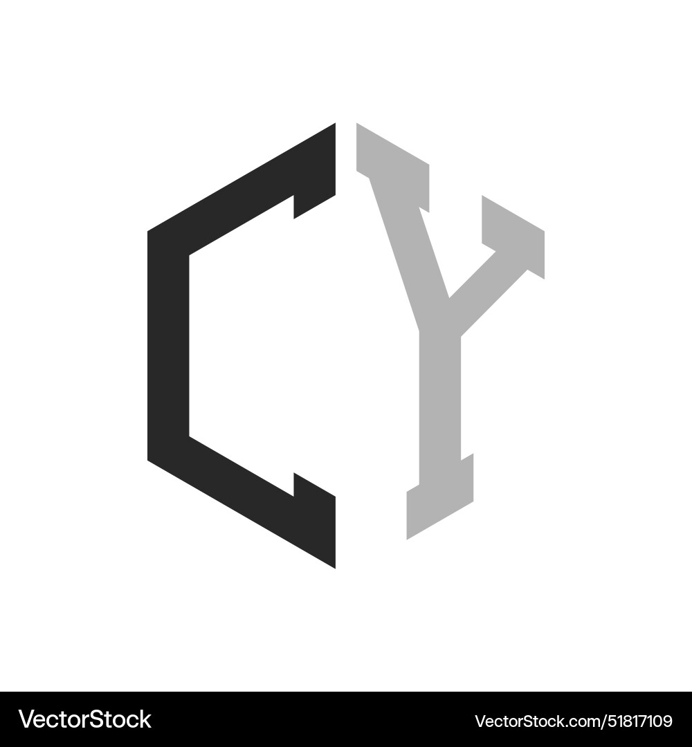 Modern unique hexagon letter cy logo design Vector Image