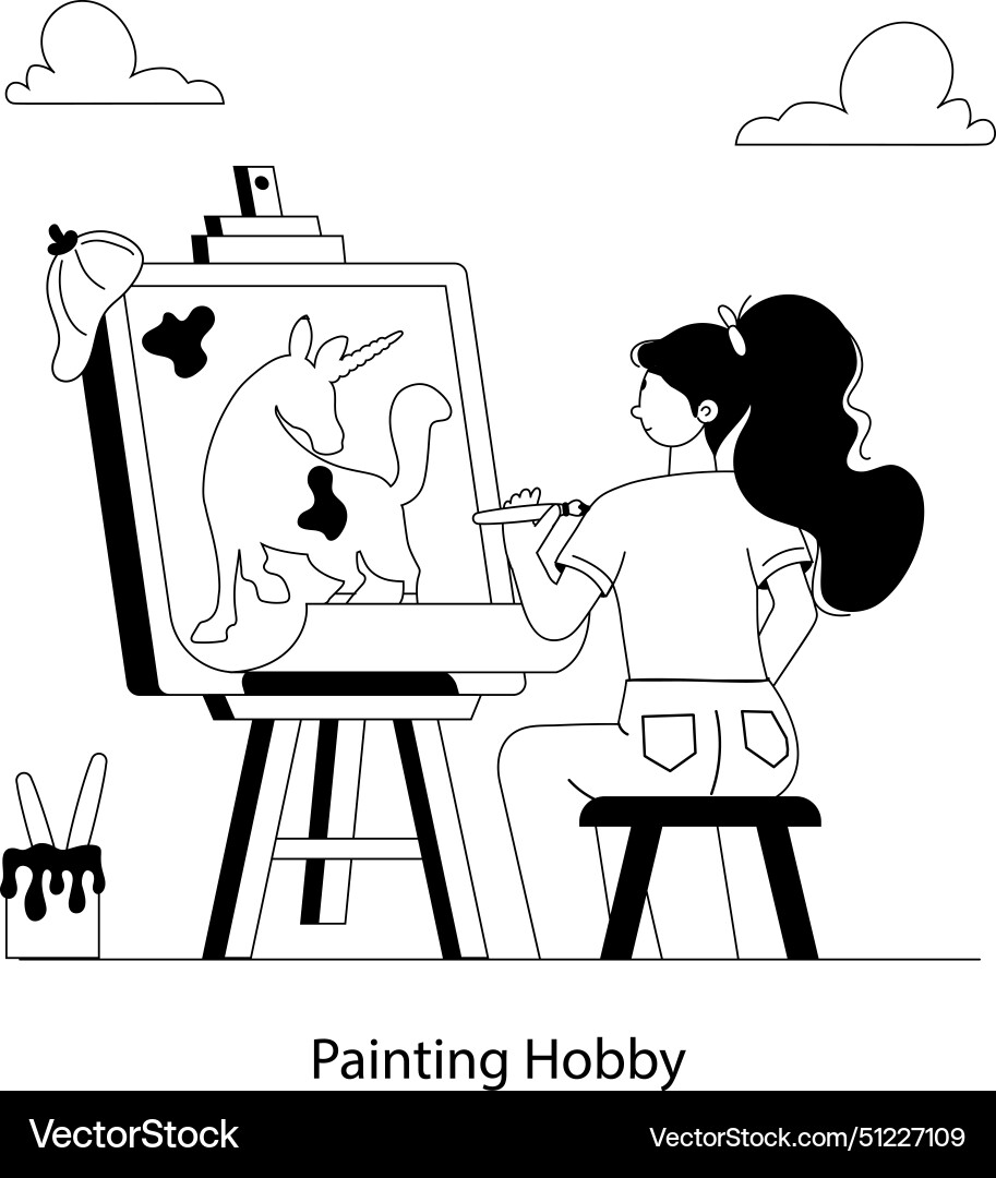 Painting hobby Royalty Free Vector Image - VectorStock