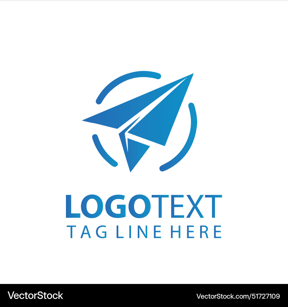 Paper plane logo Royalty Free Vector Image - VectorStock