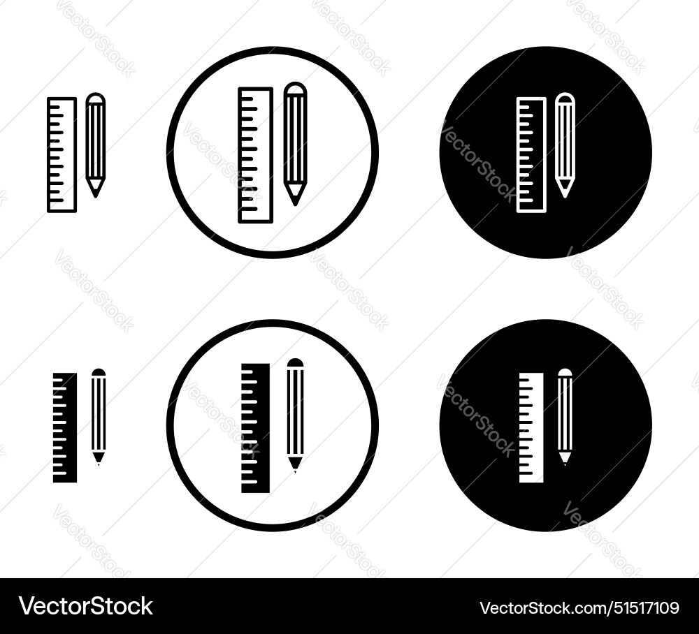 Pencil and ruler icon Royalty Free Vector Image