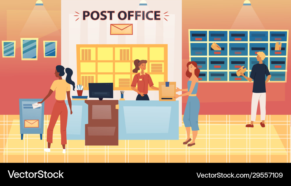 Post office postage mail delivery service Vector Image